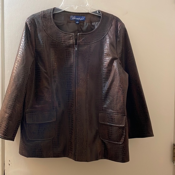 Susan Graver | Jackets & Coats | Susan Graver Faux Leather Jacket Size ...